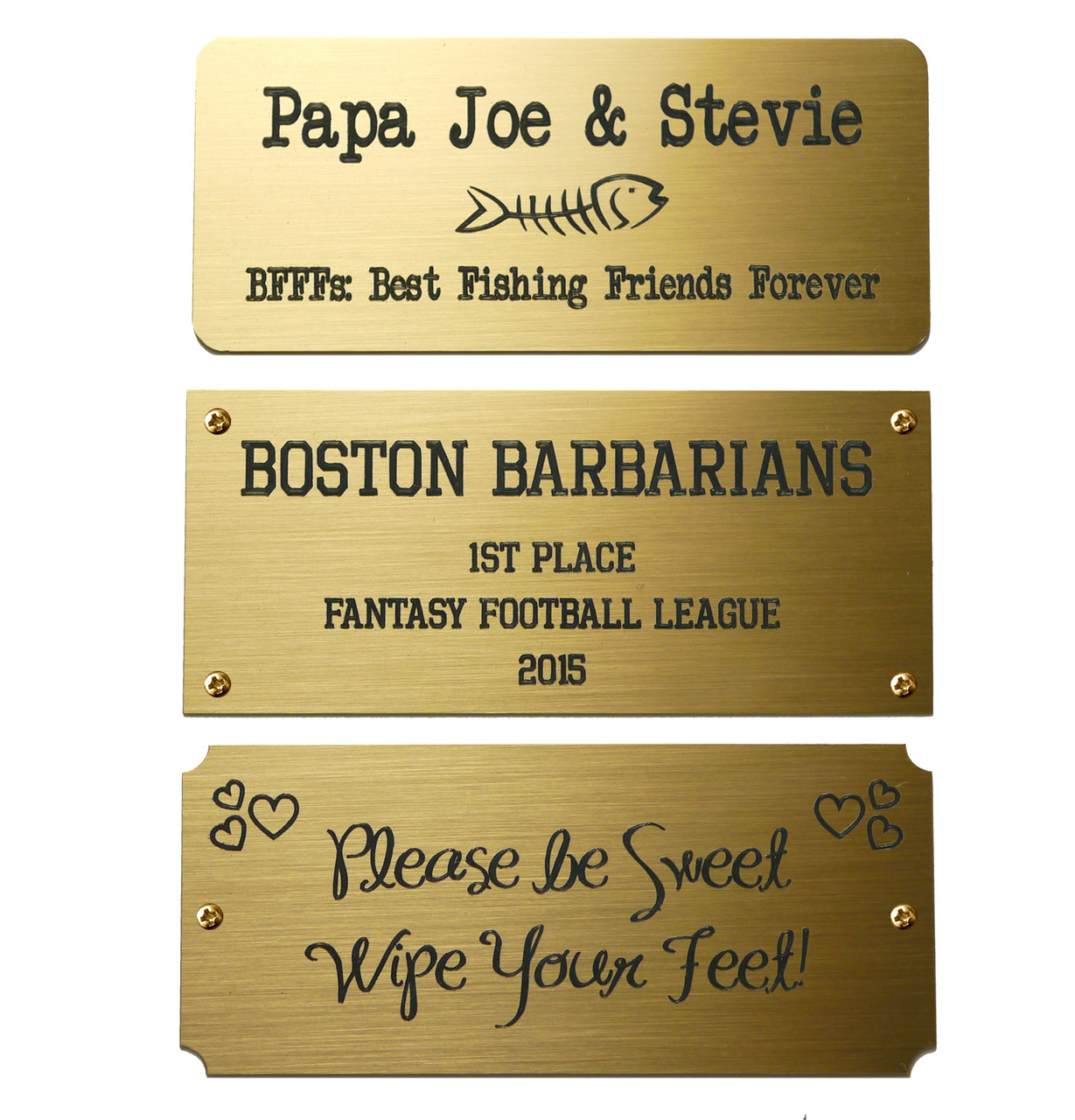Brushed Gold Brass Plates - Medium Plates 1" - 1-1/2" Tall (Assorted ...