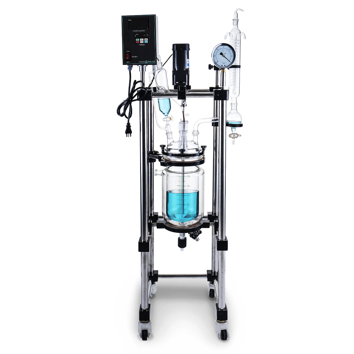 5L Jacketed High Borosilicate Glass Reactor Vessel | USA Lab