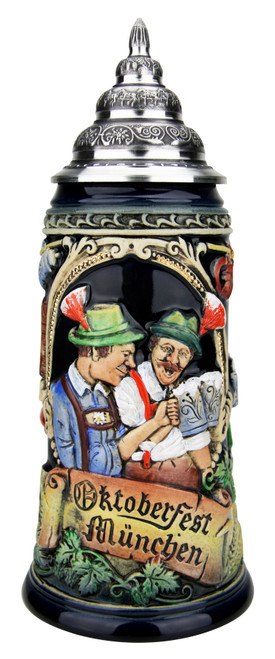 Authentic German Beer Steins With Lids Imported Pewter Beer Steins