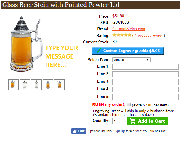 Personalized Beer Steins: Order a custom stein - no minimum!