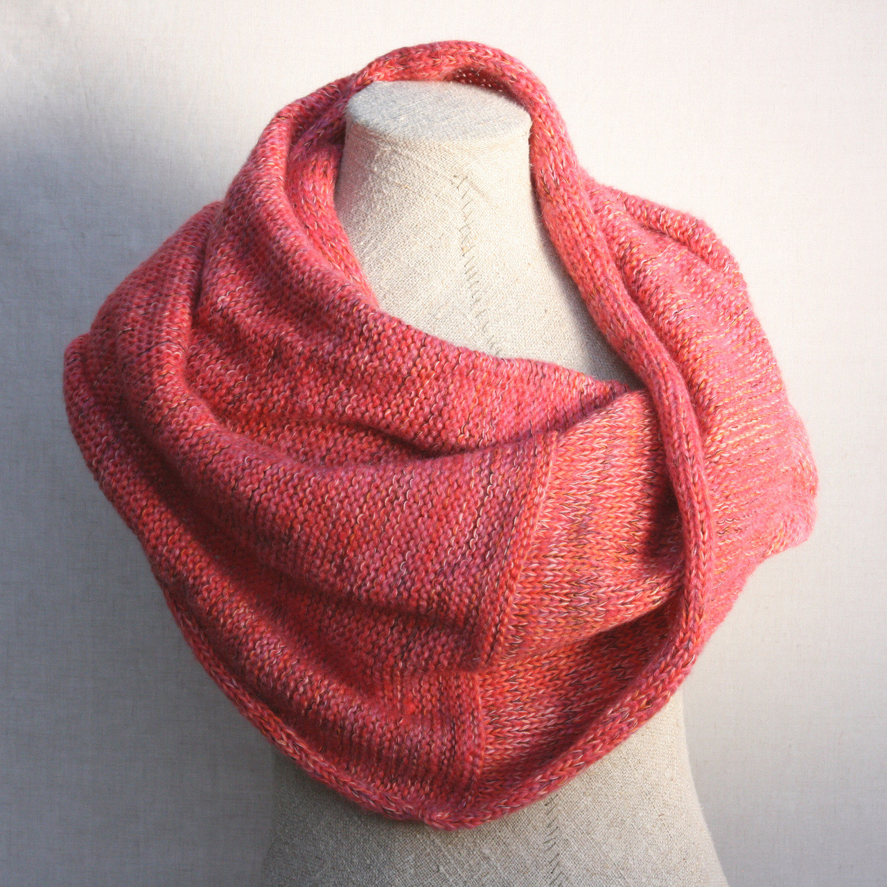 Neon Pink marled yarn shawl wrap shoulder blanket | Wrapture by Inese