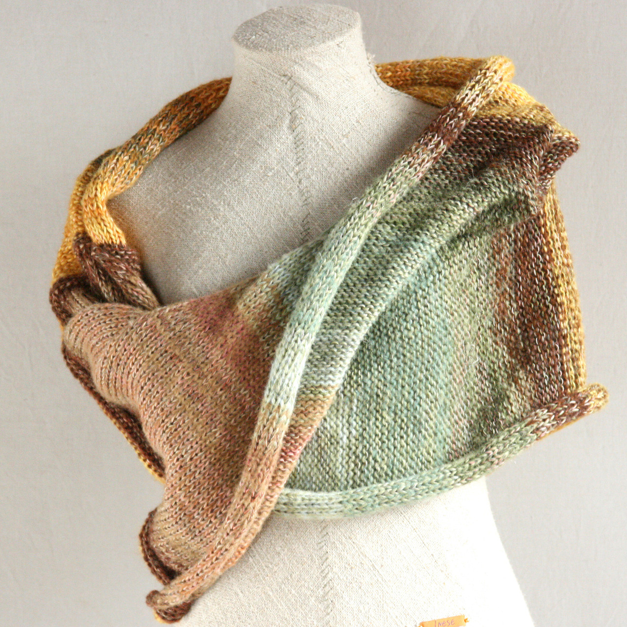 Ancient woods inspired gold sage green and beige shawl wrap shoulder ...