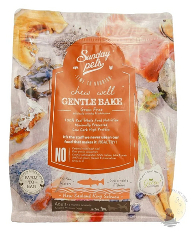 Sunday Pets Gentle Bake GF Dog Food - King Salmon 1.3 kg - Bark, Bath ...