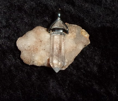 Stone Point Pendant with GOLD DJINN - Mystic Morning Treasures