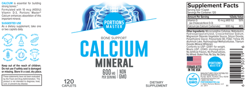 Portions Master Calcium Mineral Bone Support