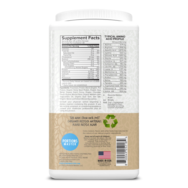 Portions Master Vegan Protein Blend Mocha