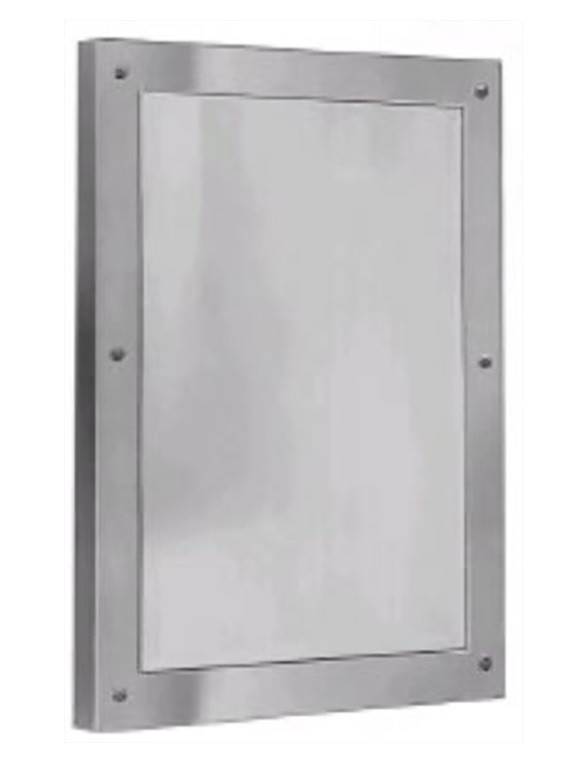 Bradley SA03-1 Security Framed Wall Prison Mirror 12 x 16