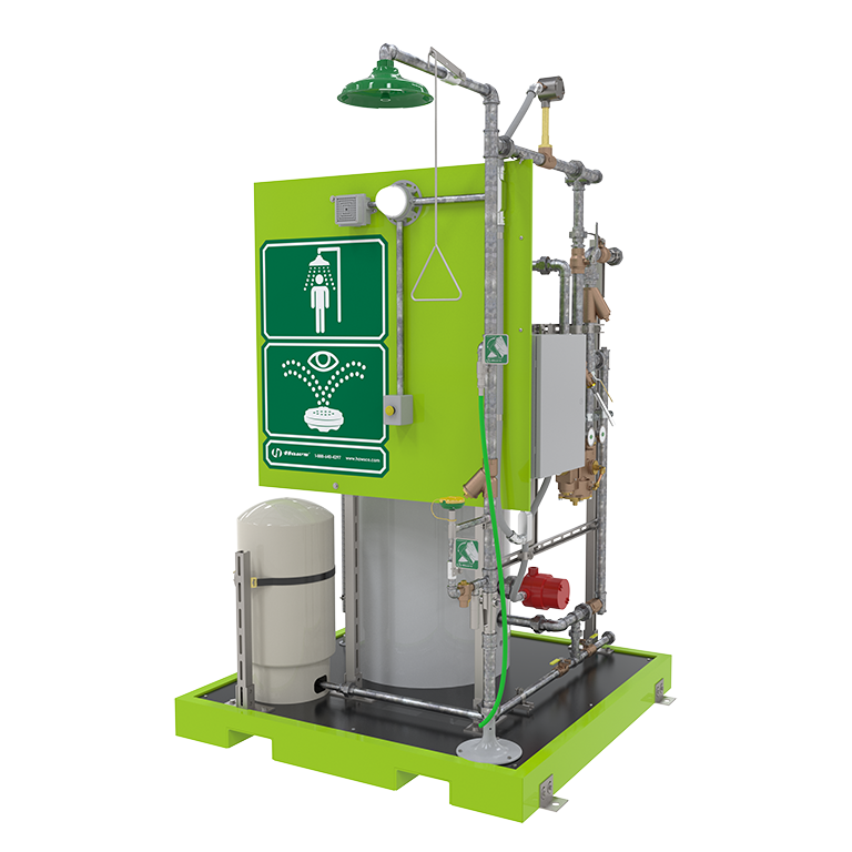 Haws 8760 ePOD Skid-Mounted Emergency Tempered Shower and Eye/Face Wash ...