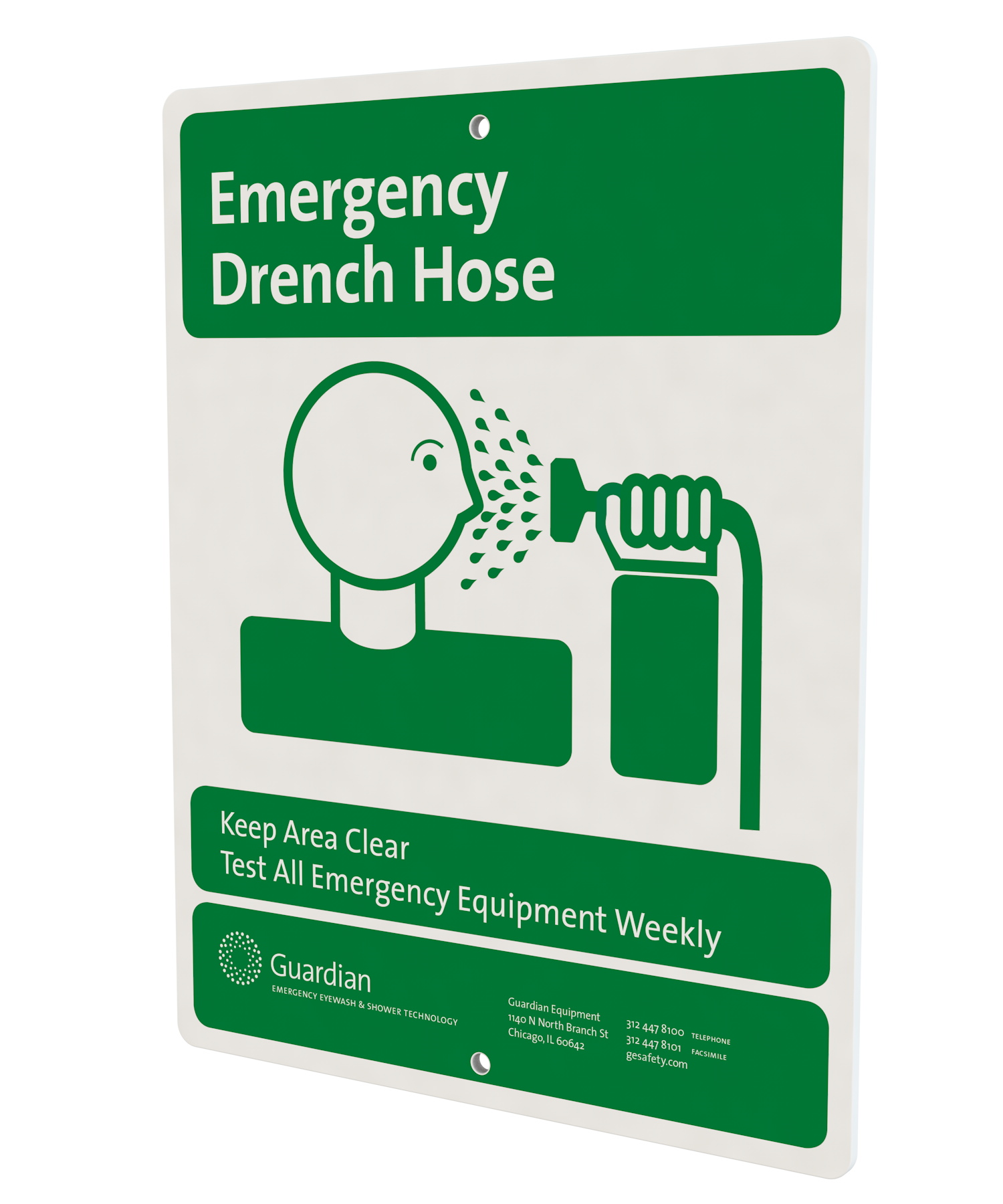 Guardian 250-006G Emergency Drench Hose Safety Sign