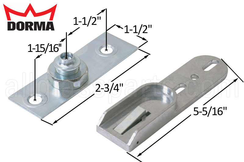 Bottom Center Hung Door Pivot Dorma | All Glass Parts