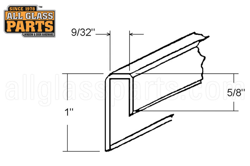 J-Bar Top Mirror Mounting Channel Satin Aluminum