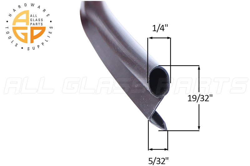 Bulb Seal Weatherstripping Black | All Glass Parts