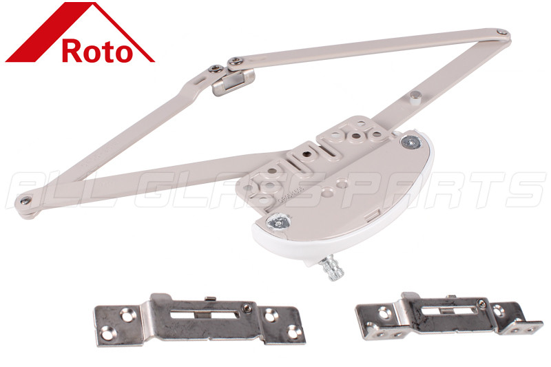 Awning Window Operator White w Pin and Tracks