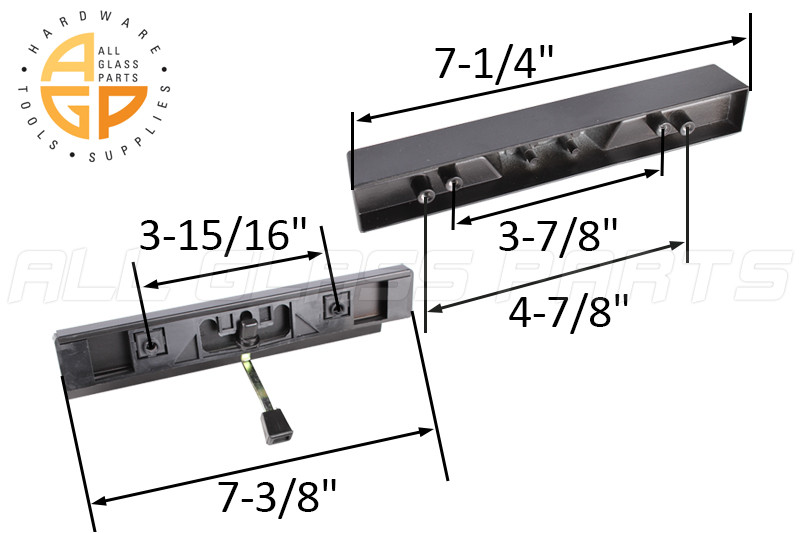 Sliding Glass Door Handle Black High Impact Thermal Plastic