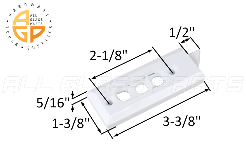 Tilt Latch White 3-3/8" Length | All Glass Parts