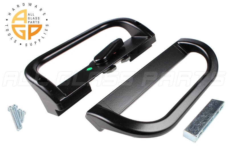 Sliding Glass Door Handle Set Black 6-9/16" Hole Spacing