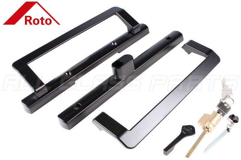 Sliding Patio Door Handle Roto Black | All Glass Parts