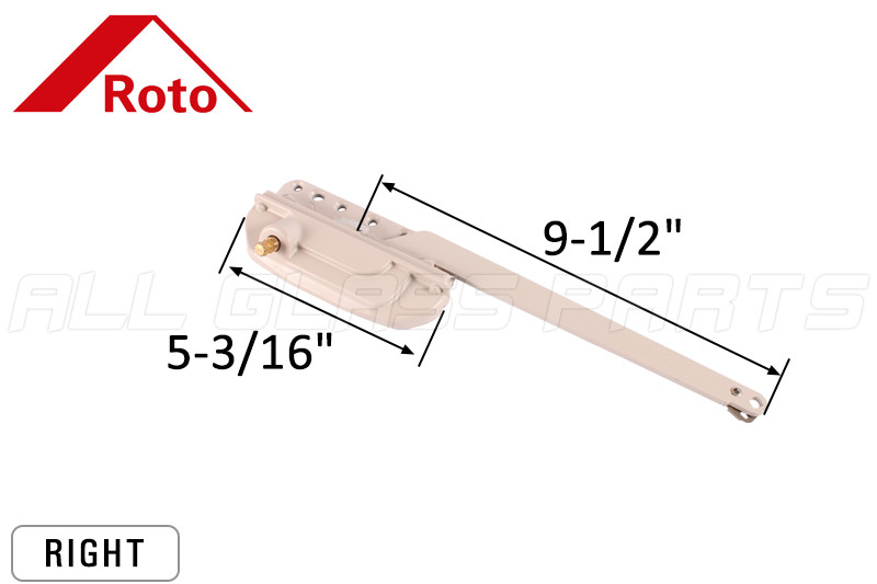 Single Arm Casement Window Operator Right 9-1/2" Arm