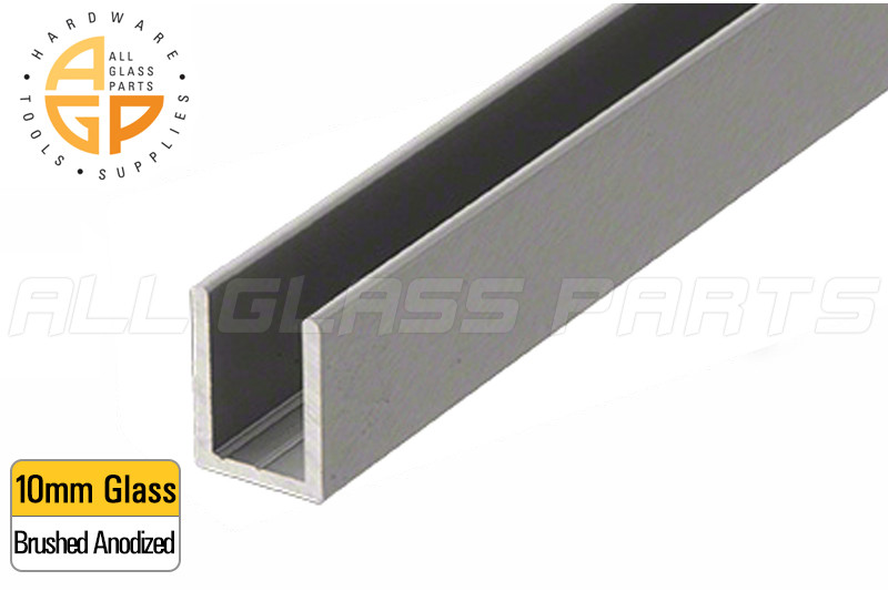 High Profile U Channel for 6mm Glass Anodized