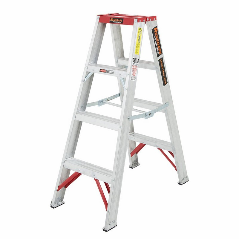 Renegade RISTEP4 - Aluminium Double Side Step Ladder 4ft - Toolmart