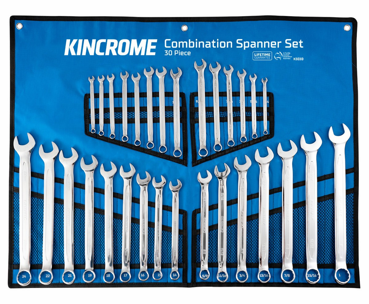 Kincrome K3030 - Combination Spanner Set 30 Piece Metric/Imperial - Toolmart