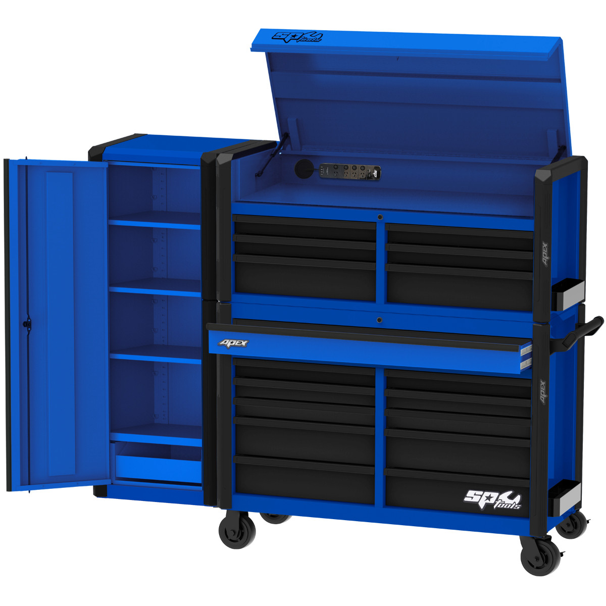 SP SP53202BL - 80" Apex Series Power Hutch Workstation Combo with Side ...