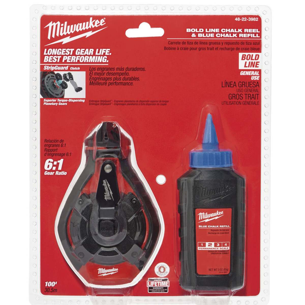Milwaukee 48223982 - 30m Bold Line Chalk Reel Kit with Blue Chalk ...