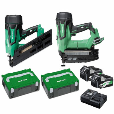 HiKOKI 18VFRAMERCOMBO2(HRZ) - 18V Brushless Framer + Bradder Combo2 Kit (2 x 5/2.5Ah) - Toolmart