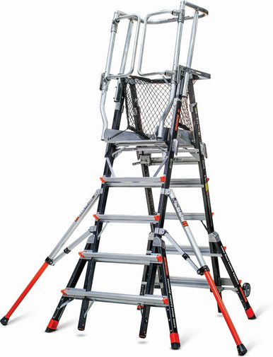 Little Giant 18509-240 - Ladder Platform Extendable Saftey Cage 5-9ft ...