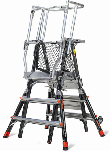 Little Giant 18503-240 - Ladder Platform Extendable Saftey Cage 3-5ft ...