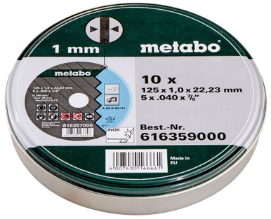 Metabo 616359000 - Cutting Discs 125mm 10 Pack 125 x 1.0 x 22.23mm ...