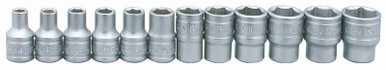 Teng M1412 - Socket Set 1/4" Drive 12 Piece On Rail - Toolmart