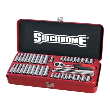Sidchrome SCMT12130 - Socket Set 1/4 Drive 43 Piece AF/M - Toolmart