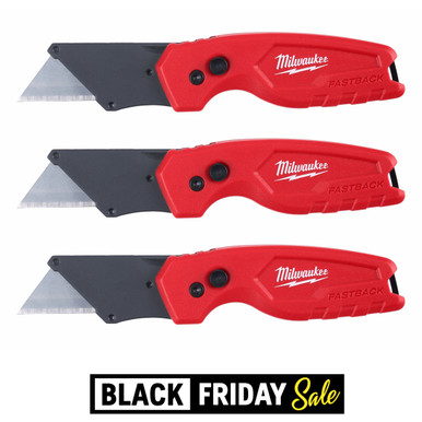 Milwaukee 48221500PA - FASTBACK Compact Folding Utility Knife Set - 3 ...