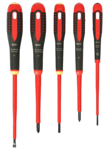 Bahco BE-9881S - 5 Piece Ergo VDE Insulated Screwdriver Set - Toolmart