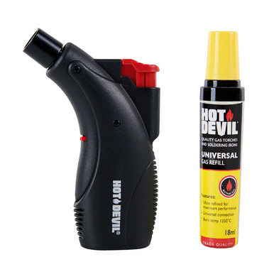 Hot Devil HD3300 - Mini Butane Gas Torch with Bonus Refill - Toolmart