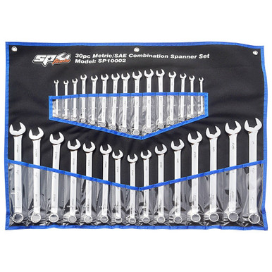 SP Tools SP10002 - Combination Spanner Set - 30 Piece Metric/SAE - Toolmart