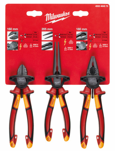 Milwaukee 4932464575 - Plier Set VDE - 3 Piece - Toolmart