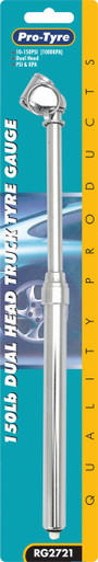 Pro-Tyre RG2721 - Tyre Gauge - 150lb Dual Head Truck Tyre - Toolmart