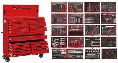 Teng TCEMM1117N - Monster EVA Tool Kit 1117 Piece Red - Toolmart