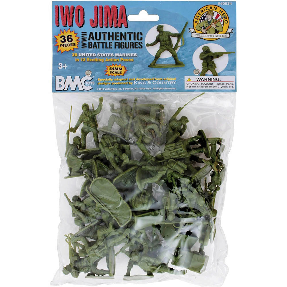 BMC IWO JIMA MARINES 1/32 PLASTIC FIGURES - 36 PIECES BMC TOYS (40034 ...