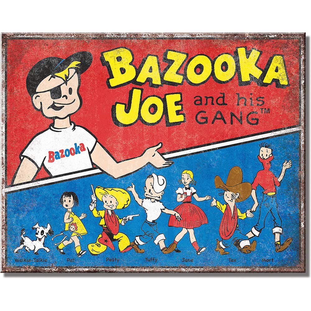 Bazooka Joe and his Gang Metal Sign | Historic Aviation Collectibles