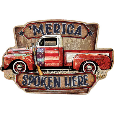 Merica Spoken Metal Sign 7092 | Historic Aviation Collectibles