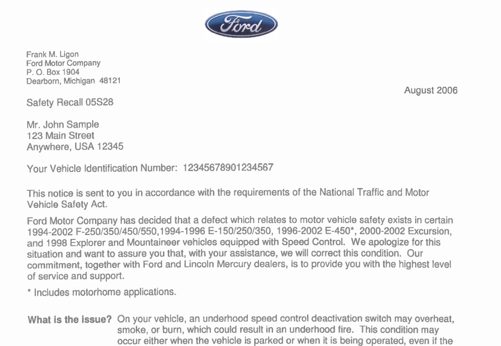 Every Recall Issued For the 1994-2003 Ford Equipped with the 7.3L ...