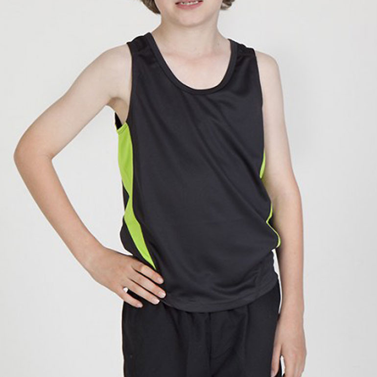 Shop Kids Quick Dry Contrast Singlet | Bulk Buy Sports Uniform Blank ...