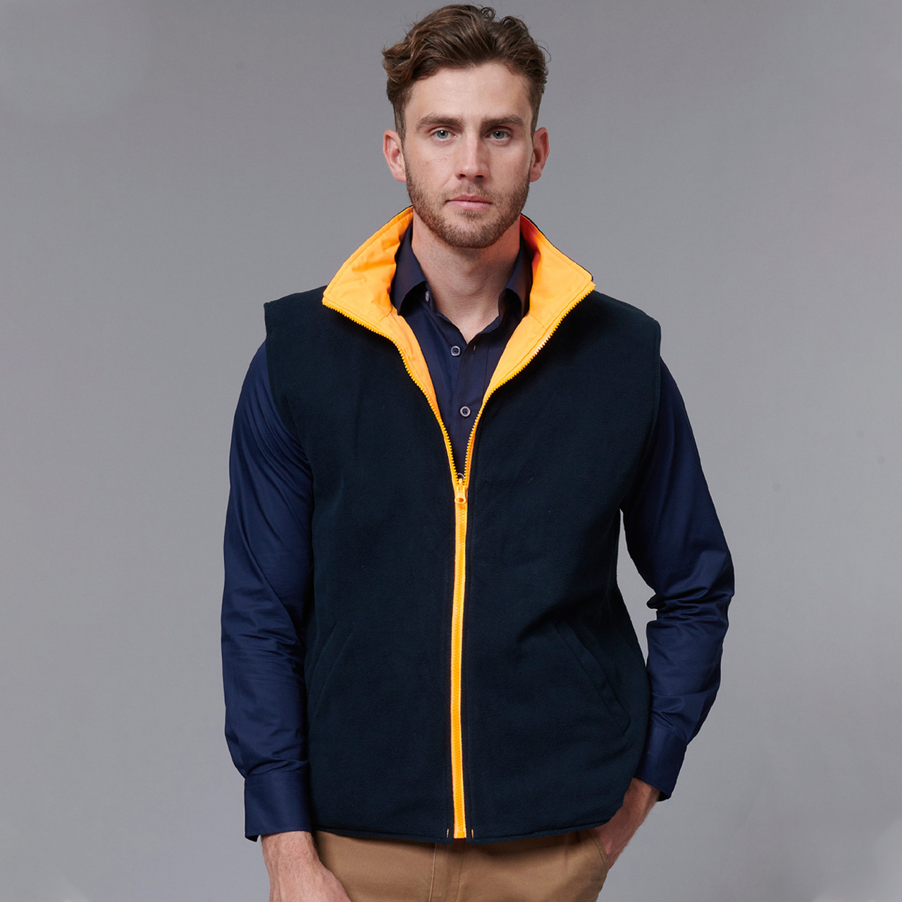 VIC RAIL | Unisex Biomotion Reversible Work Safety Vest | Polar Fleece