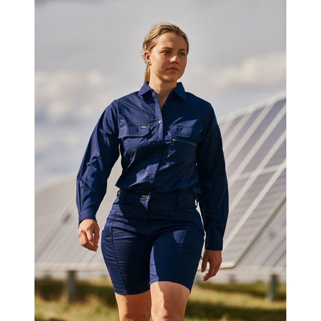 Bisley Womens X Airflow Stretch Ripstop Shirt in Charcoal or Navy
