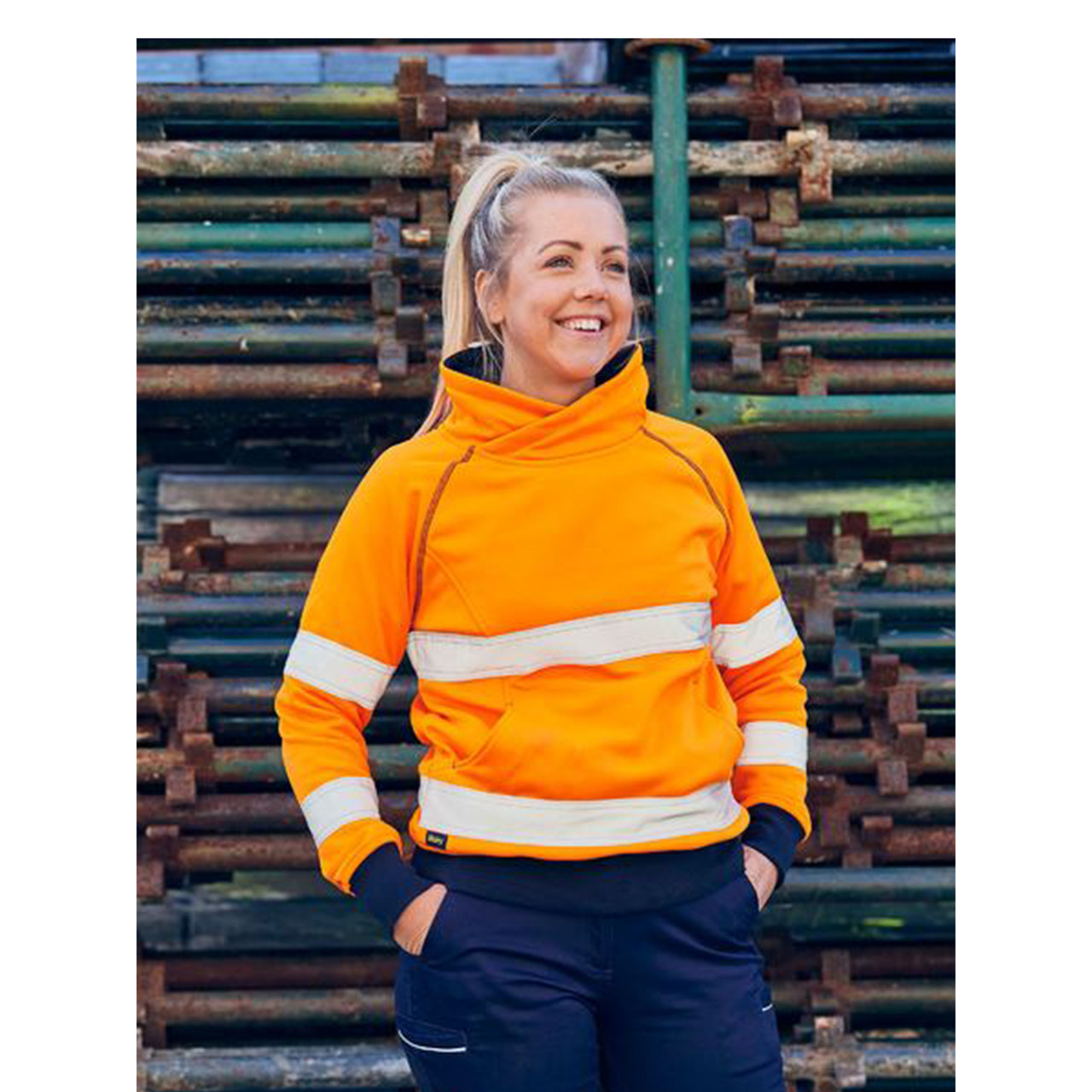 Bisley Womens Taped Hi Vis Fleece Jumper | Shop Ladies Work Safety Wear