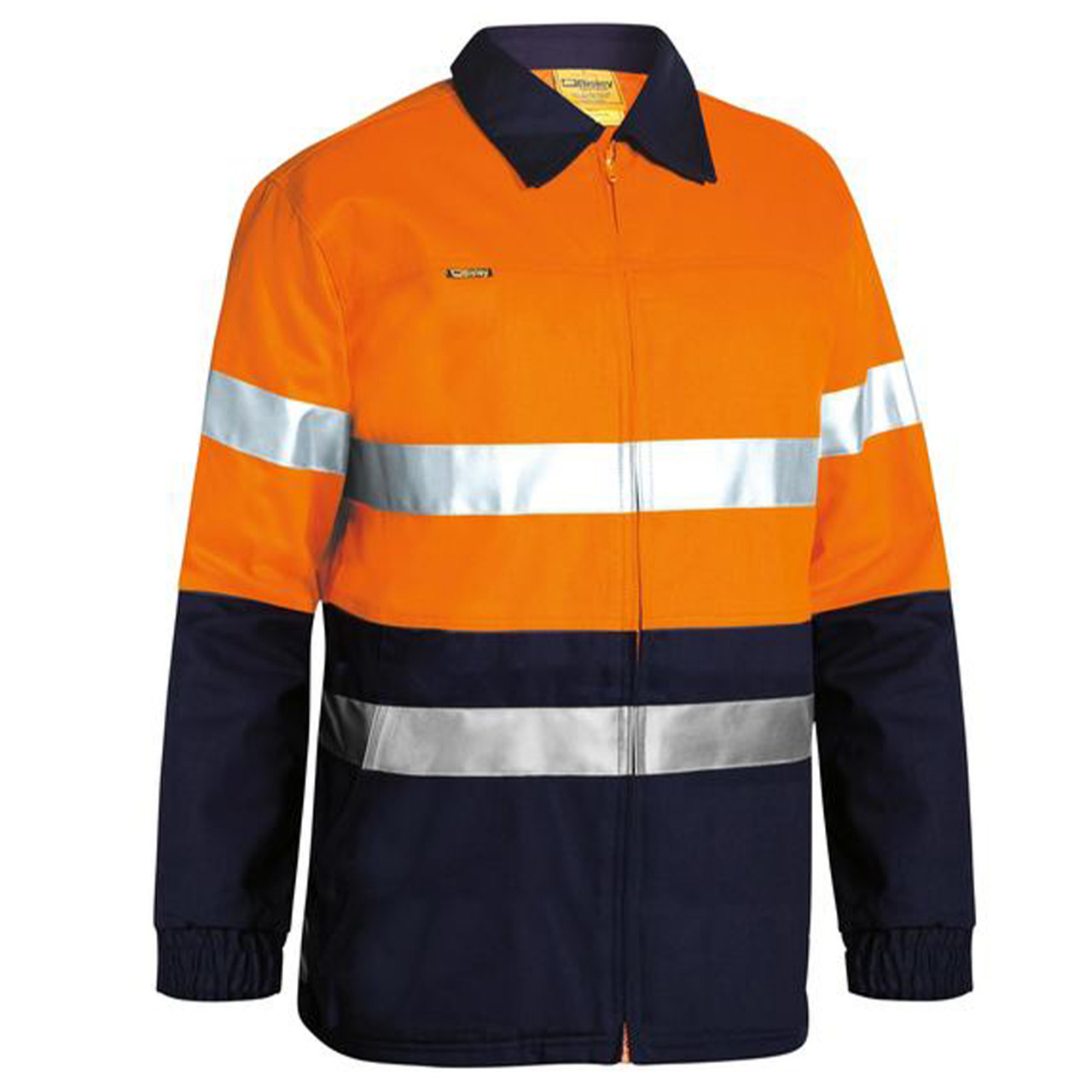 Bisley Mens Taped Hi Vis Cold Weather Insulated Drill Jacket | Work Safety