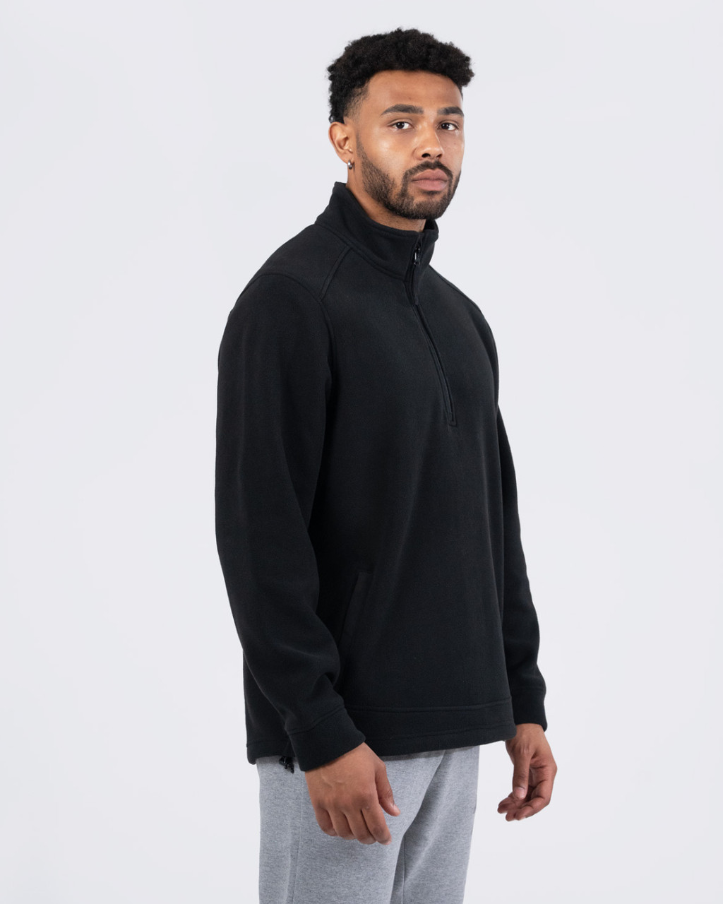 Unisex plain polar fleece half zip pullover | Shop Blank Clothing Australia